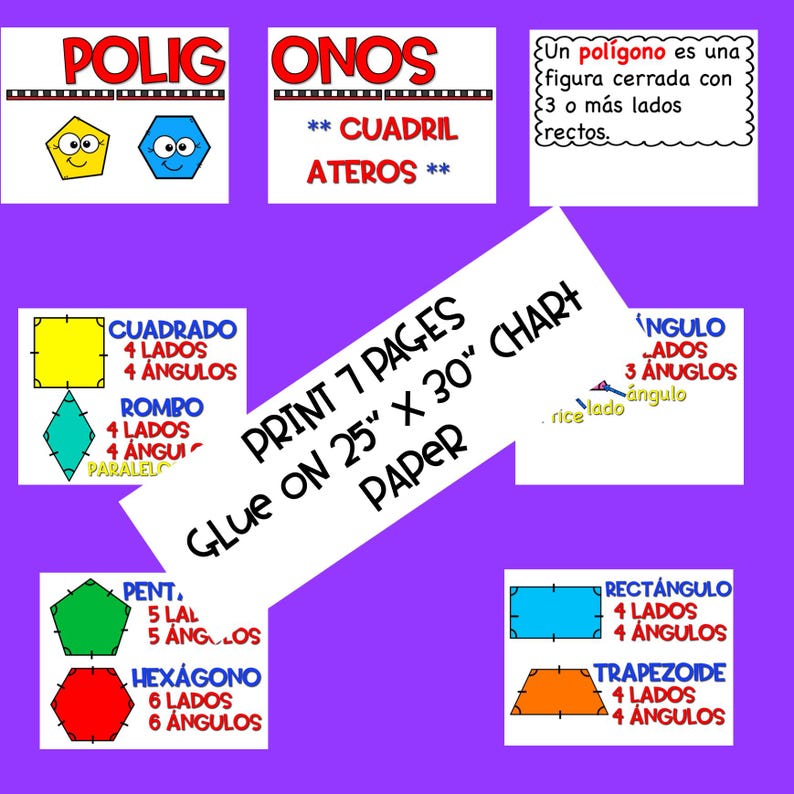 Spanish Polygons Anchor Chart | 2nd Grade - Etsy