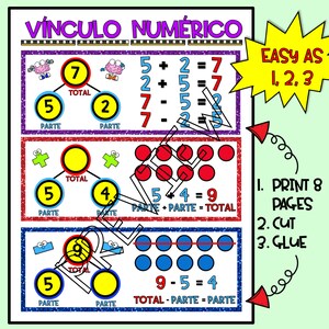Spanish Number Bonds Anchor Chart | First Grade - Etsy