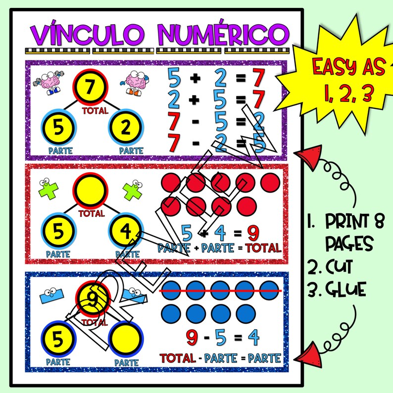 Spanish Number Bonds Anchor Chart First Grade - Etsy