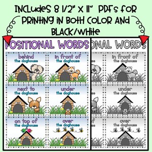 Positional Words Anchor Chart Kindergarten - Etsy