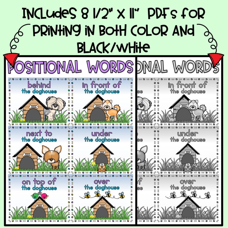 Positional Words Anchor Chart | Kindergarten - Etsy