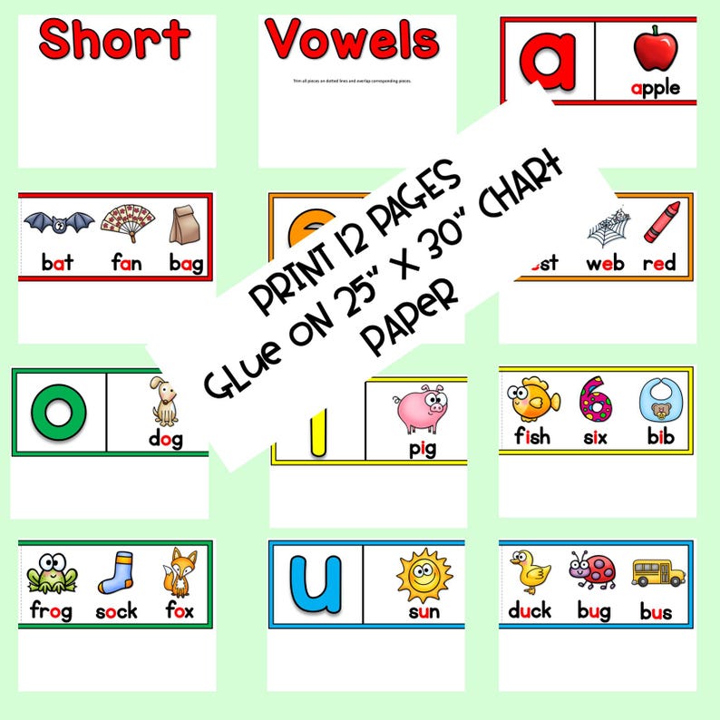 Short Vowels Anchor Chart | Poster - Etsy