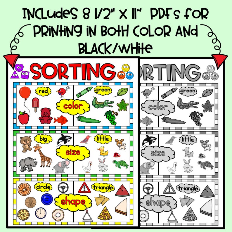 Sorting Anchor Chart | Kindergarten - Etsy