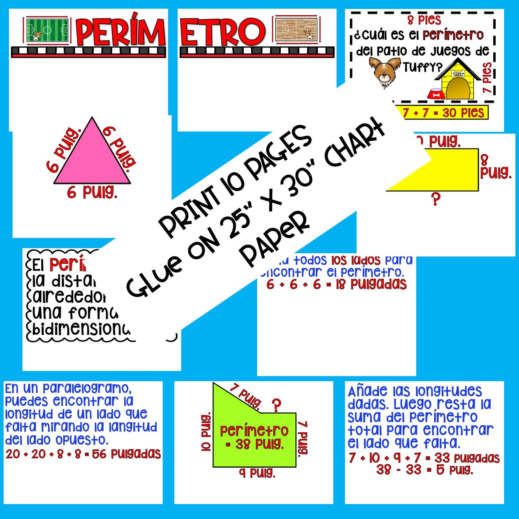 Spanish Perimeter Anchor Chart | 3rd Grade - Etsy