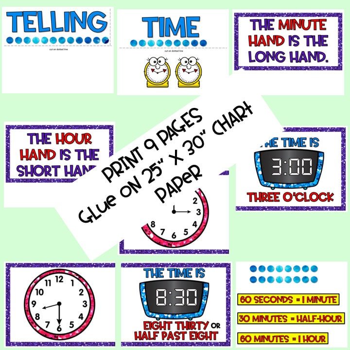 Telling Time Anchor Chart | First Grade - Etsy