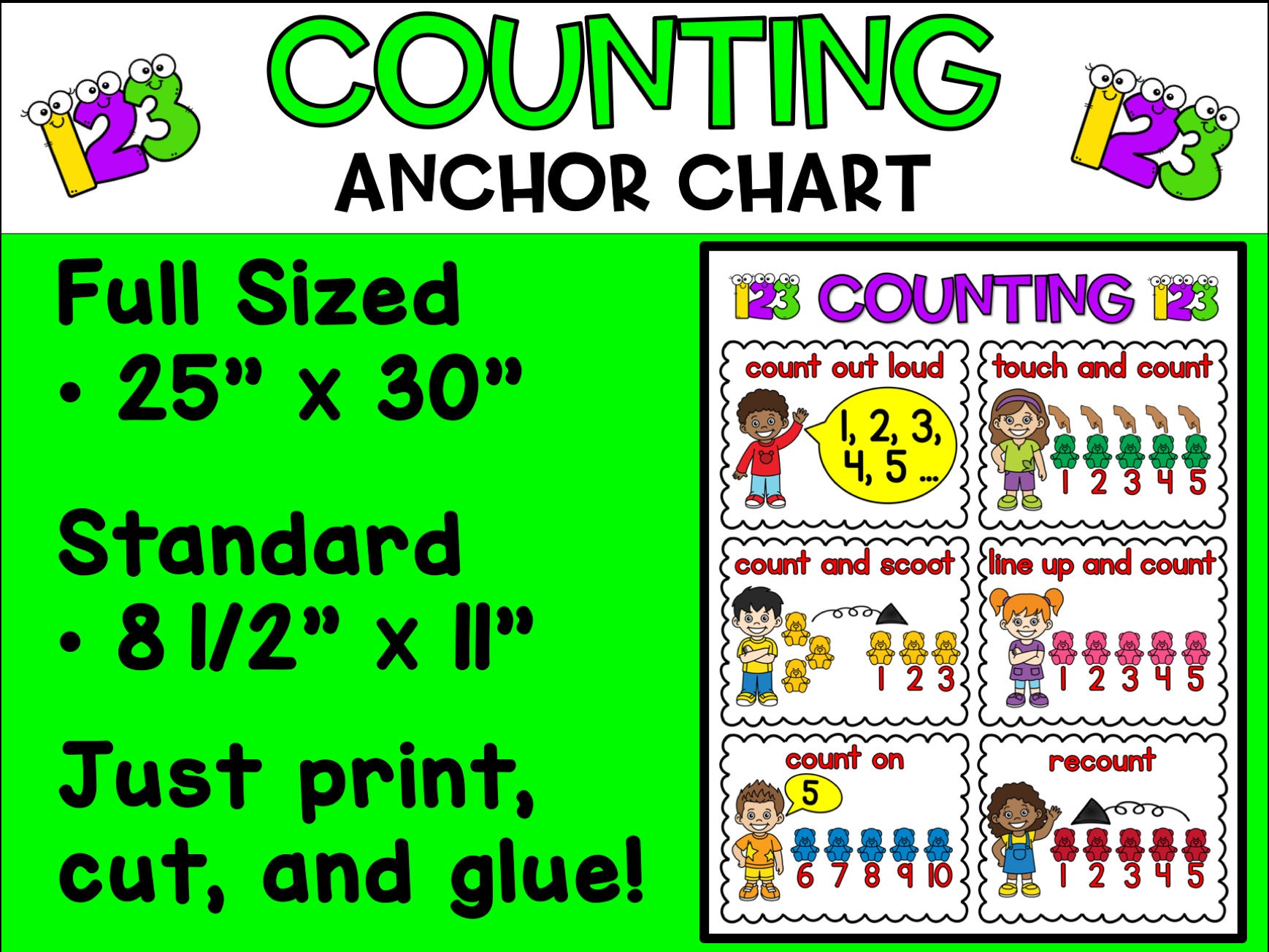 Counting Anchor Chart | Kindergarten - Etsy