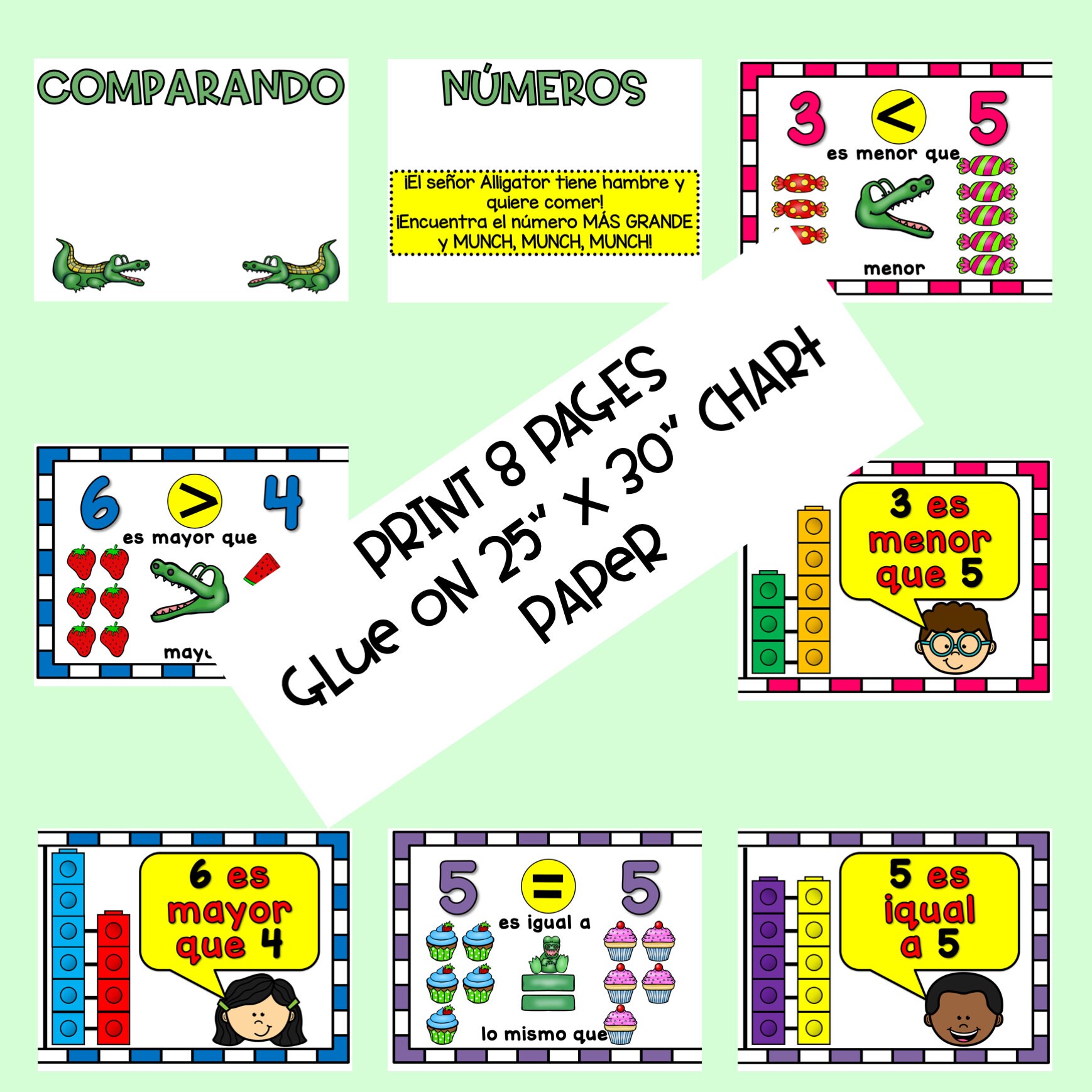 Spanish Comparing Numbers Anchor Chart Kindergarten - Etsy