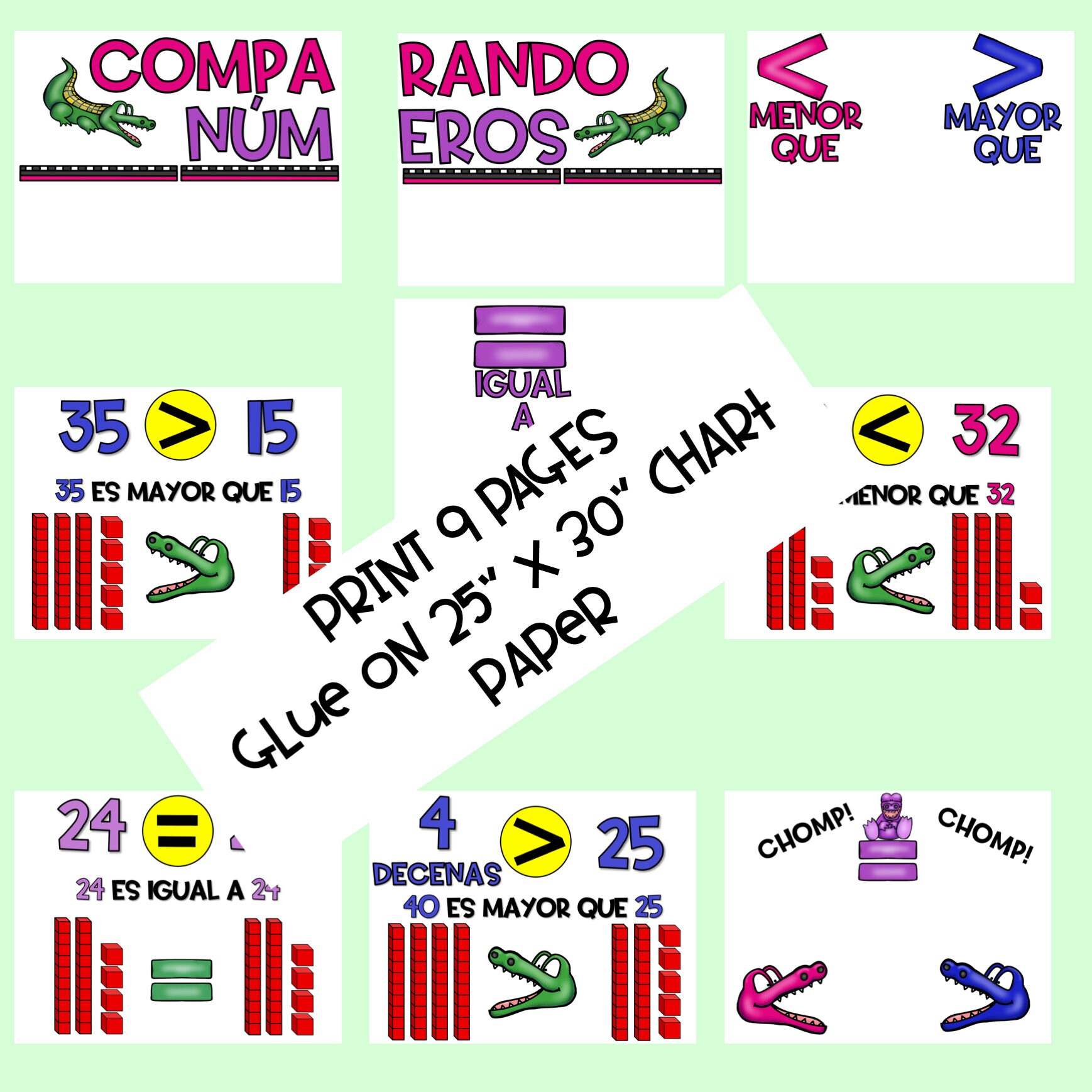 Spanish Comparing Numbers Anchor Chart | First Grade - Etsy