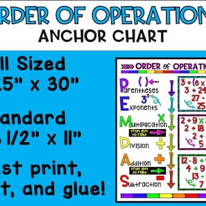 Order of Operations 3rd Grade - Etsy