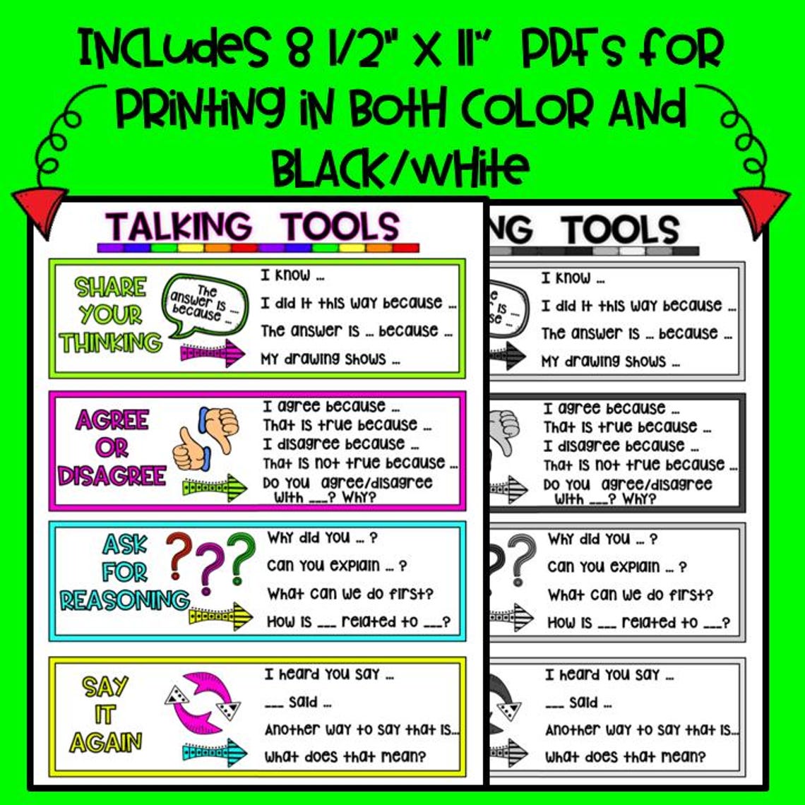 Talking Tools Anchor Chart 2nd Grade - Etsy