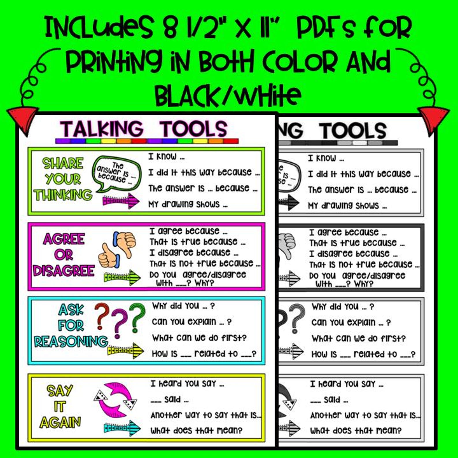 Talking Tools Anchor Chart 2nd Grade - Etsy