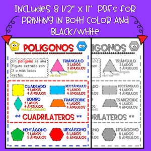 Spanish Polygons Anchor Chart | 2nd Grade - Etsy