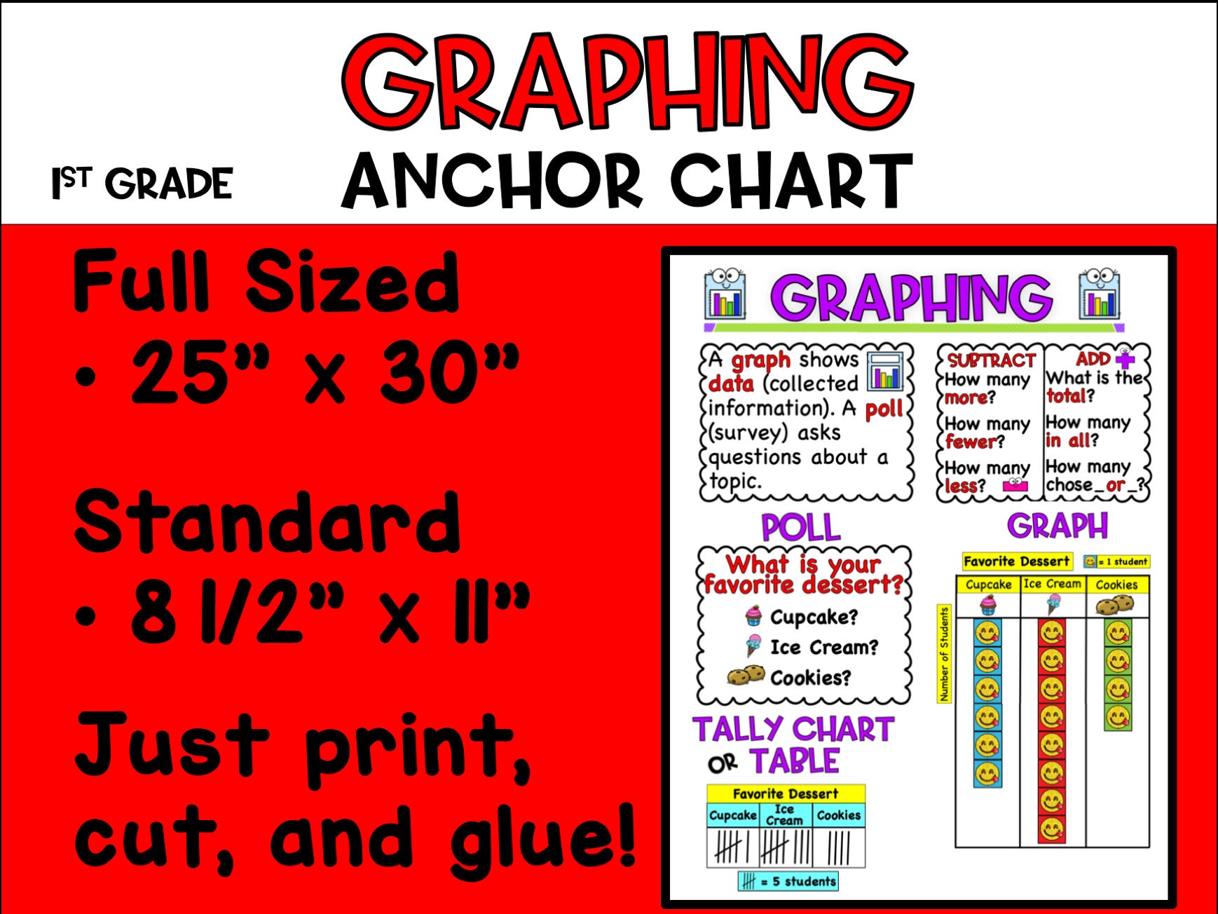 Graphing Anchor Chart | First Grade - Etsy