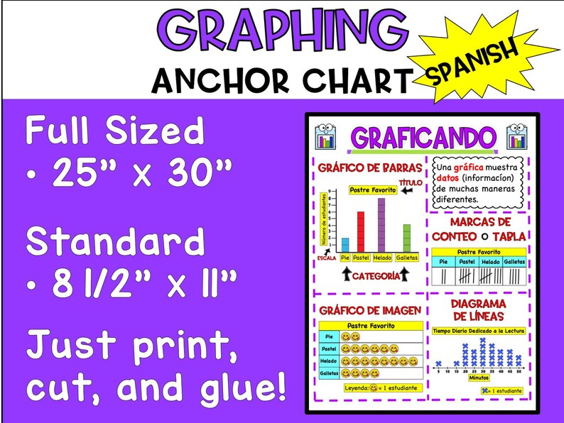 Spanish Graphing Anchor Chart | 2nd Grade - Etsy