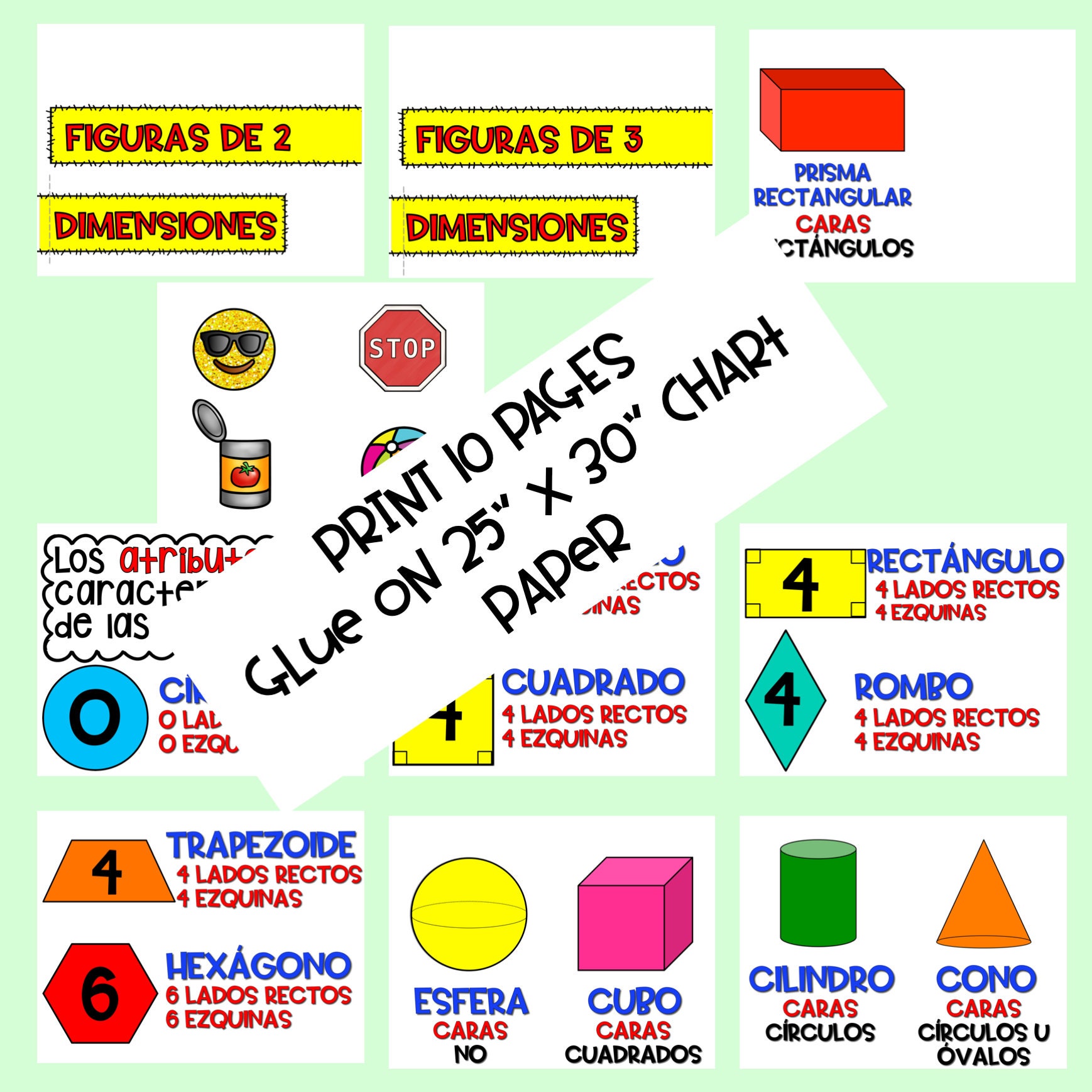 Spanish Shapes | Geometry | Anchor Chart | First Grade - Etsy