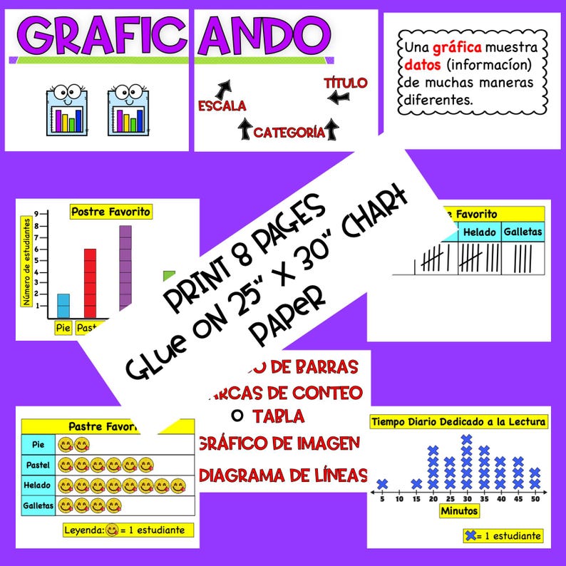 Spanish Graphing Anchor Chart | 2nd Grade - Etsy