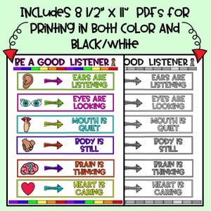 Good Listening | Listener Anchor Chart - Etsy