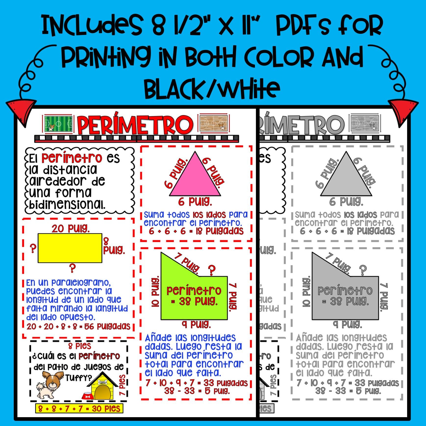 Spanish Perimeter Anchor Chart | 3rd Grade - Etsy
