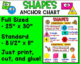 Geometry 2D Shapes Anchor Chart Classroom Anchor Chart Learning Poster ...