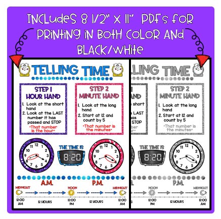 Telling Time Anchor Chart | 2nd Grade - Etsy