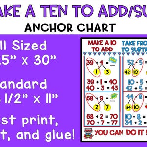 Make a Ten to Add and Subtract Anchor Chart | 2nd Grade - Etsy