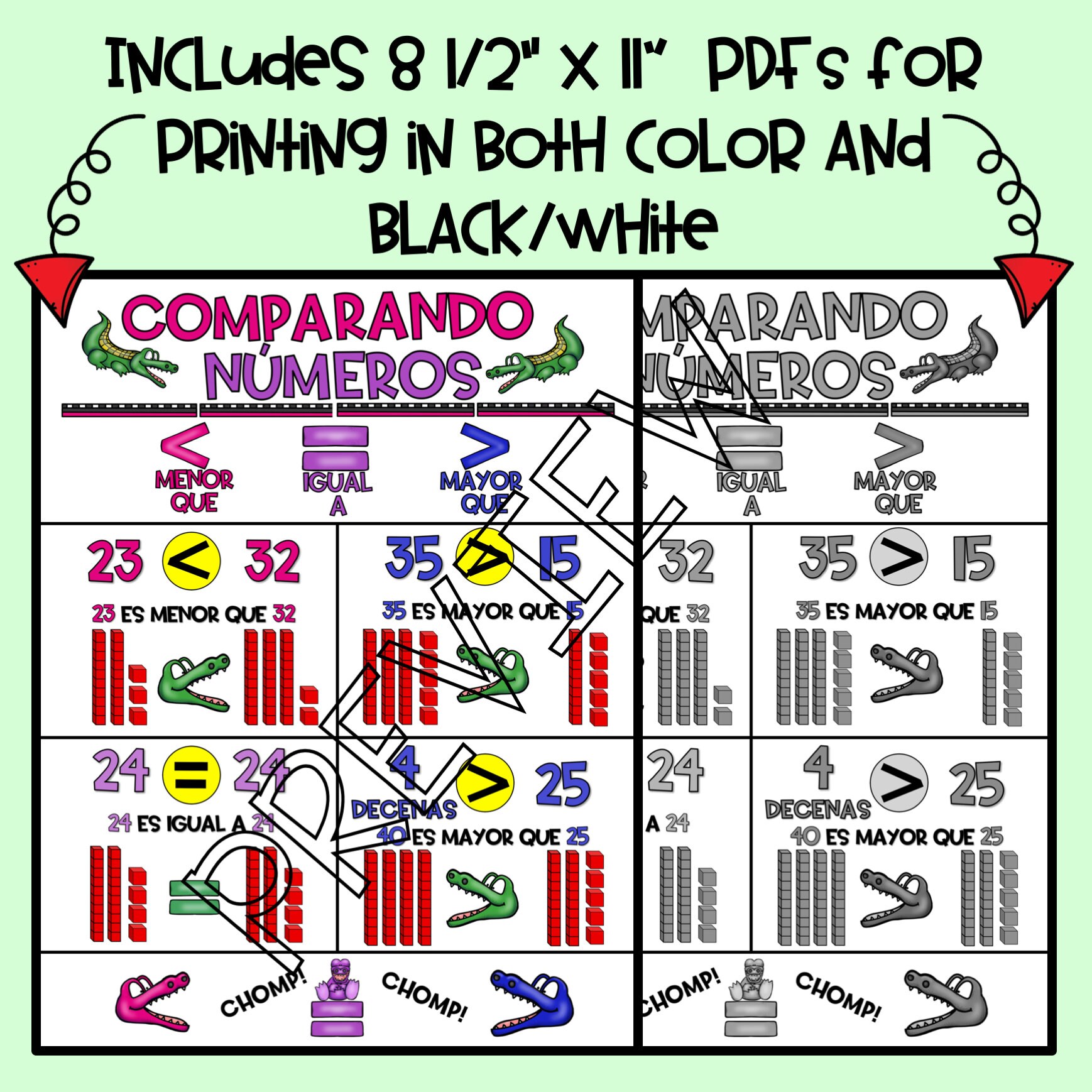 Spanish Comparing Numbers Anchor Chart | First Grade - Etsy