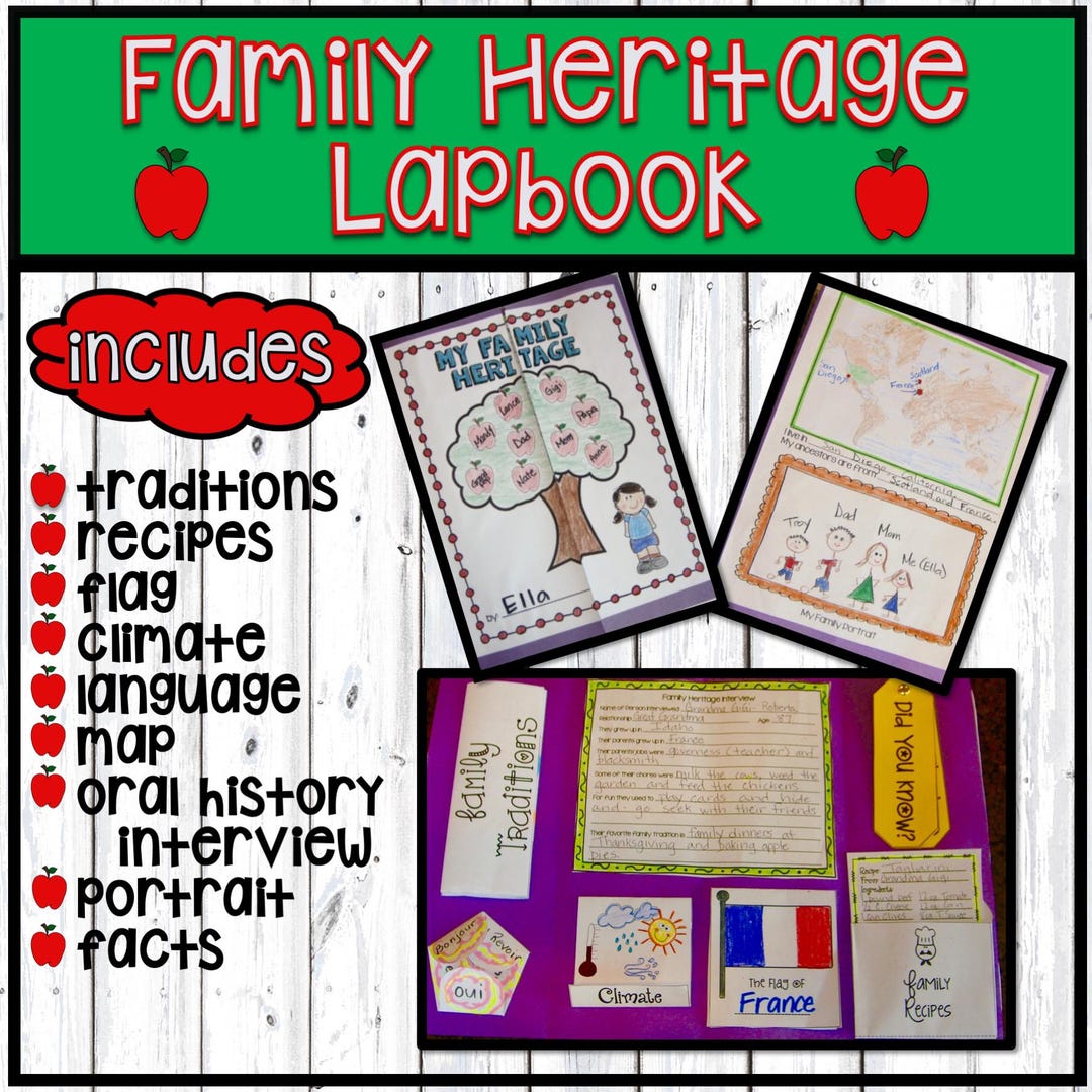 Family Heritage and Culture Lapbook Project - Etsy