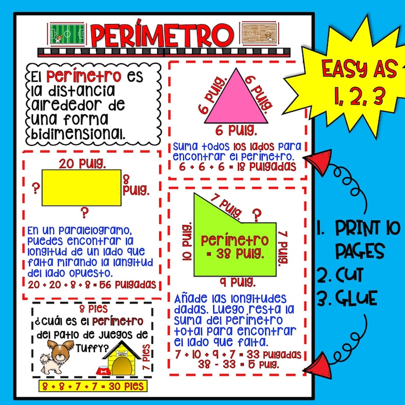 Spanish Perimeter Anchor Chart | 3rd Grade - Etsy