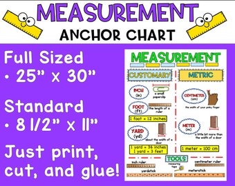 Measurement Anchor Chart | 2nd Grade | Jumbo Anchor Chart | Measuring ...