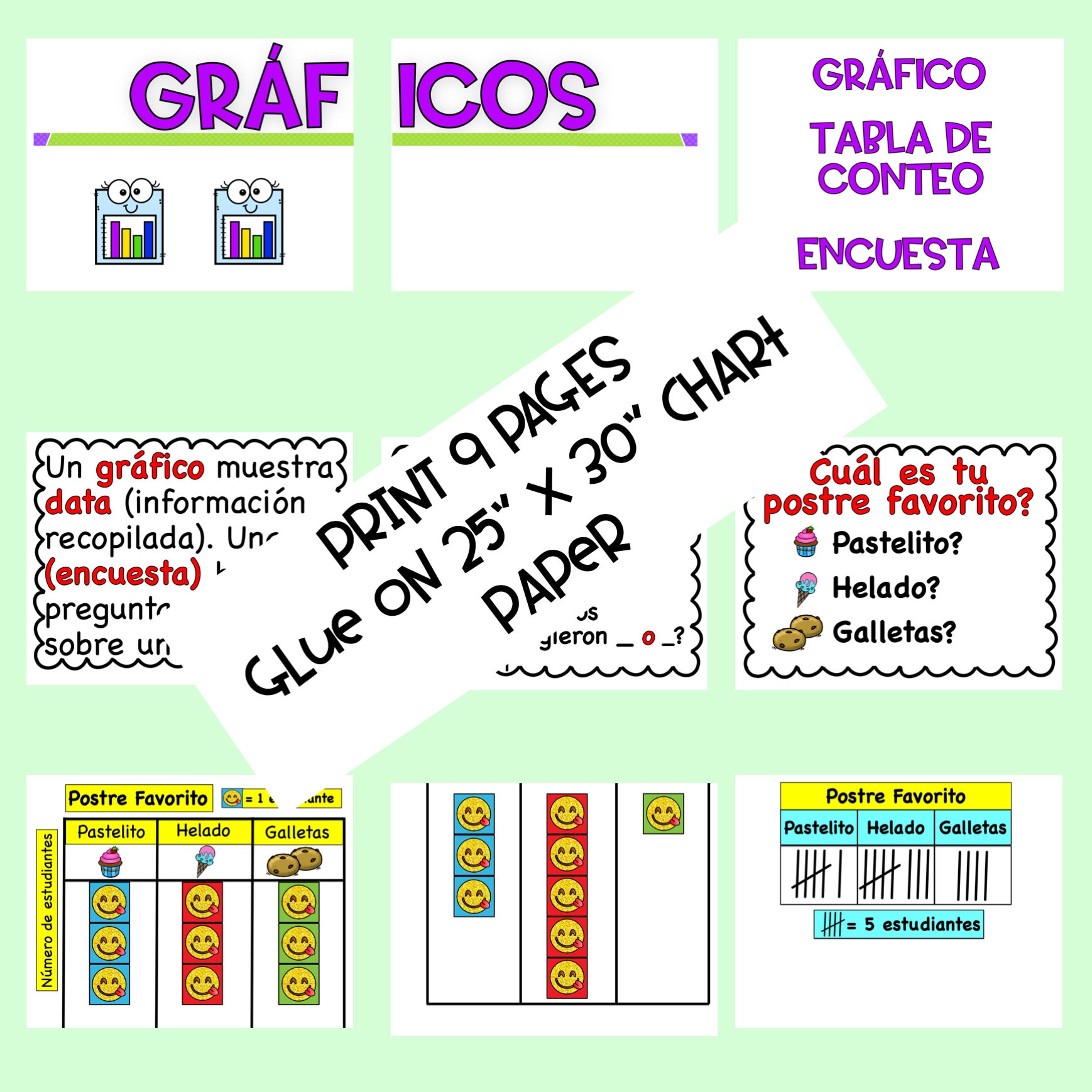 Spanish Graphing Anchor Chart | First Grade - Etsy
