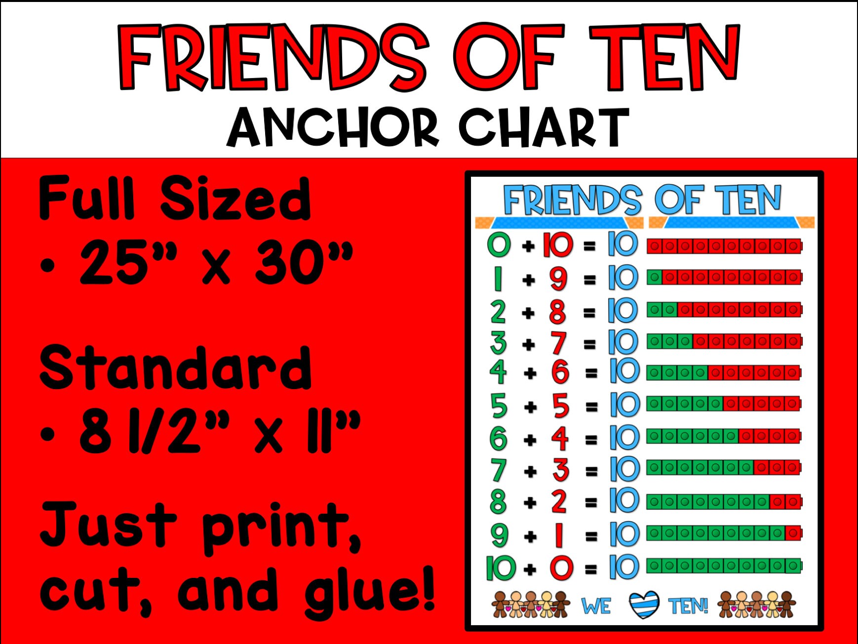 Friends of Ten Anchor Chart | First Grade - Etsy