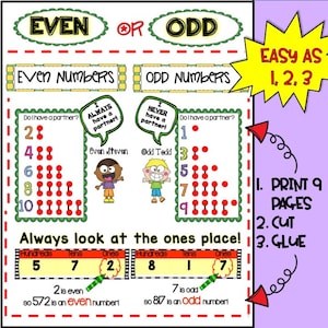 Even or Odd Anchor Chart | 2nd Grade - Etsy
