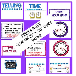Telling Time Anchor Chart | 2nd Grade - Etsy