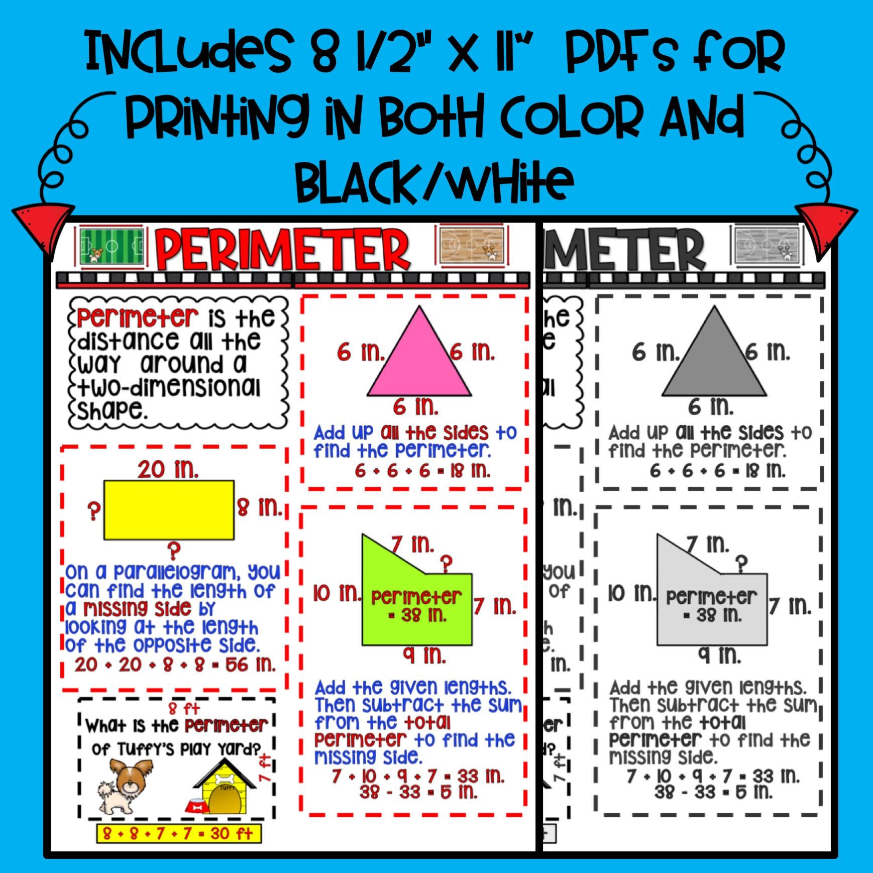 Perimeter Anchor Chart | 3rd Grade - Etsy