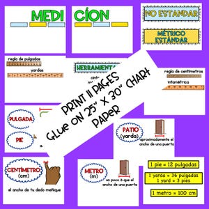 Spanish Measurement Anchor Chart | 2nd Grade - Etsy Australia