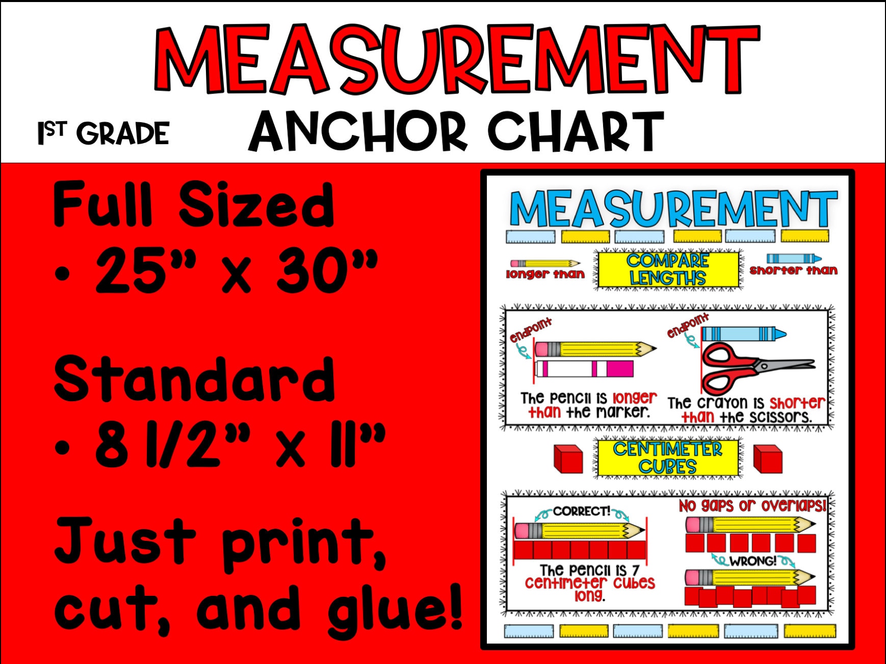 Measurement Anchor Chart First Grade Etsy