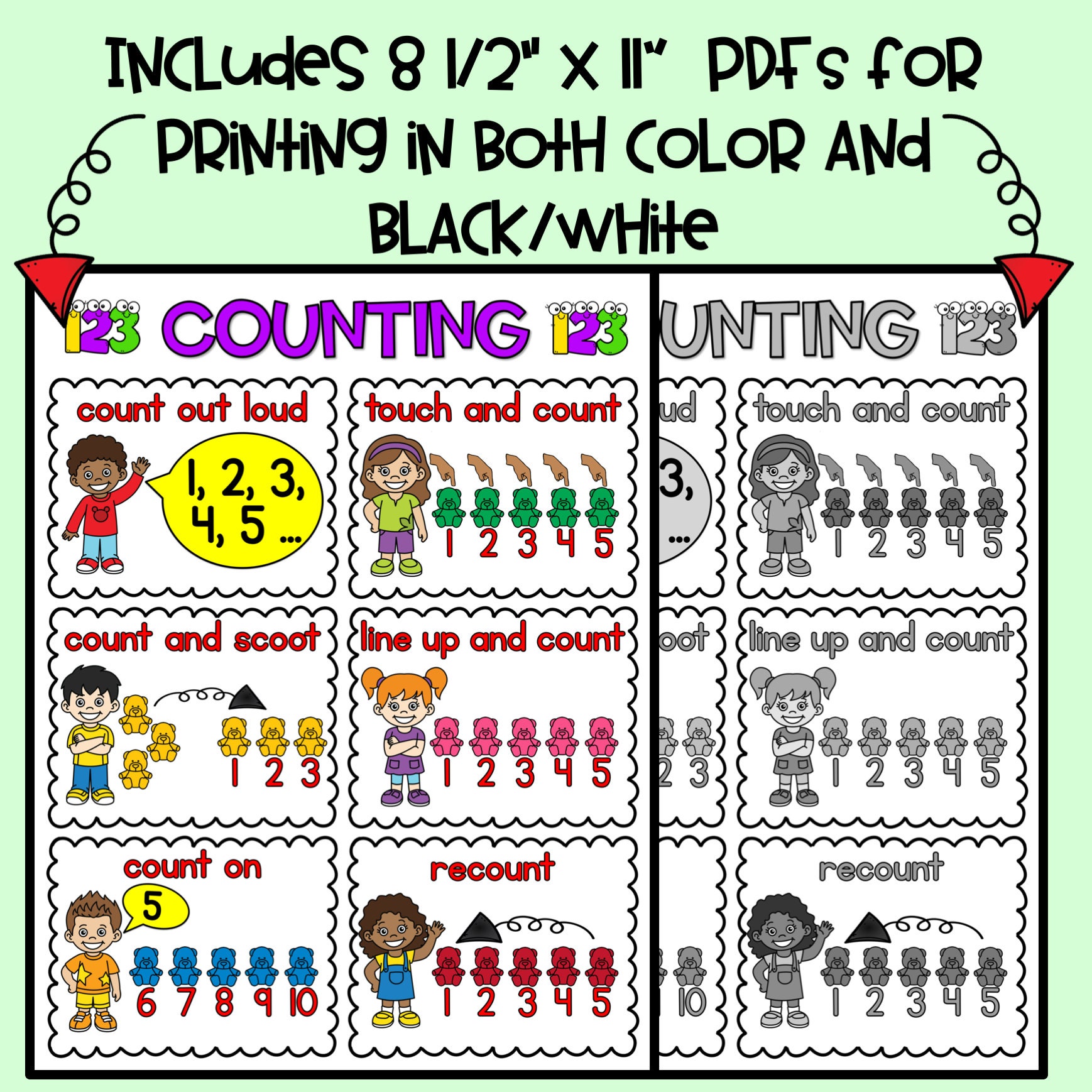 Counting Anchor Chart | Kindergarten - Etsy