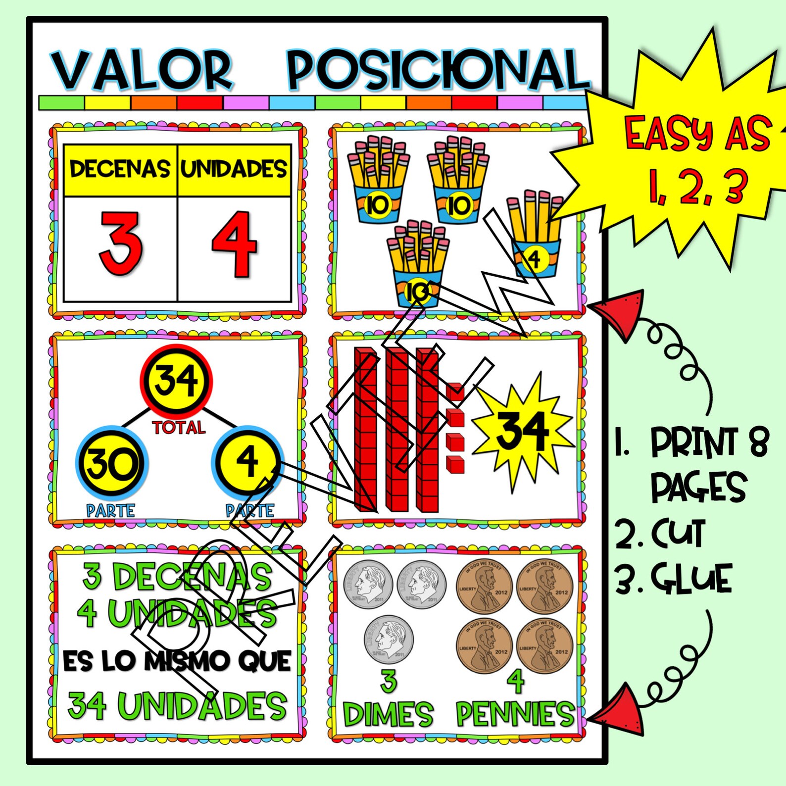 Spanish Place Value Anchor Chart | First Grade - Etsy