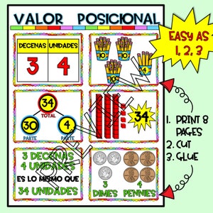 Spanish Place Value Anchor Chart | First Grade - Etsy