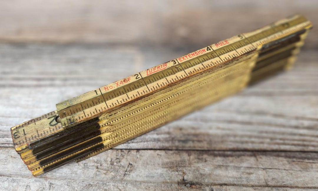 Vintage Lufkin No. X46F Extension Rule 72" Folding Measuring Stick Wood ...