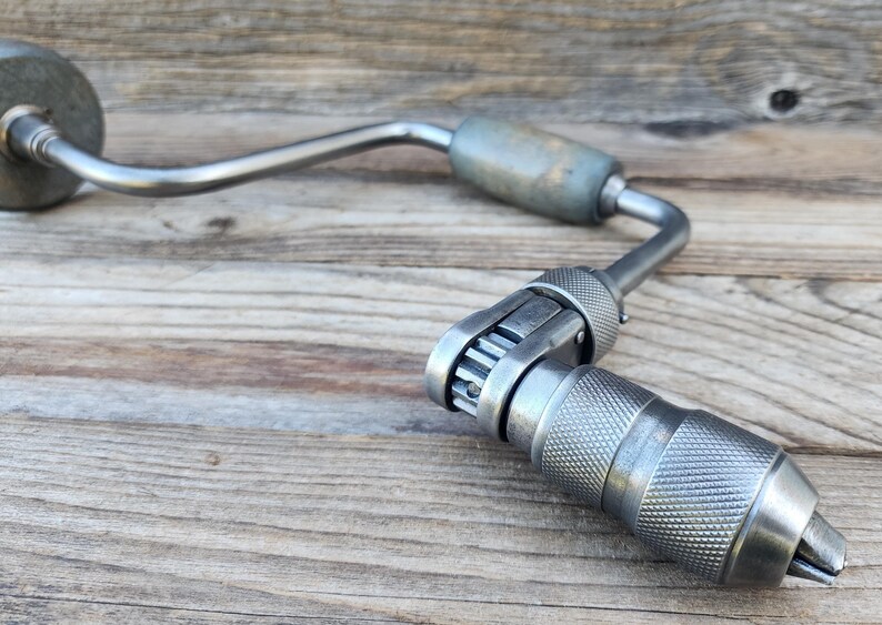 Vintage Baker 10" Bit Brace Ratcheting Drill - Woodworking Hand Drill ...