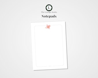 Personalized Notepad Pink Lily Notepad for Her Floral Stationery Gifts ...