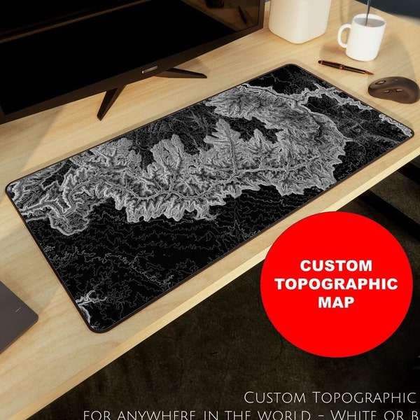Black Topo Mouse Pad - Etsy