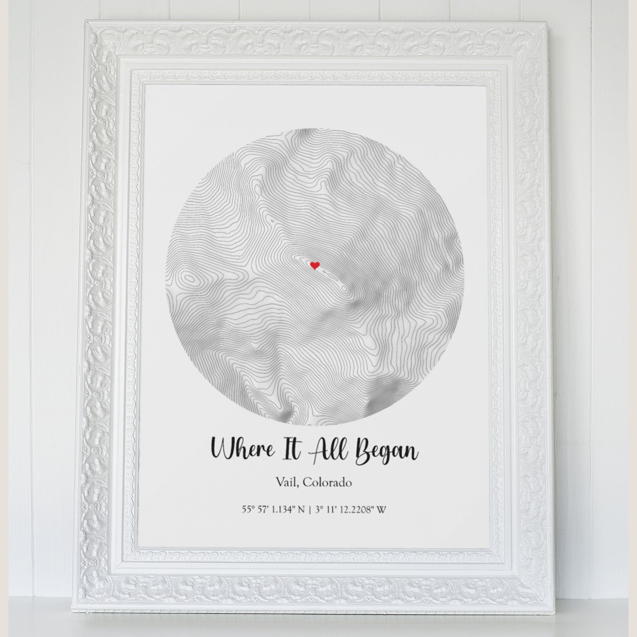 Where It All Began Topographic Map Our First Date Where We Met - Etsy