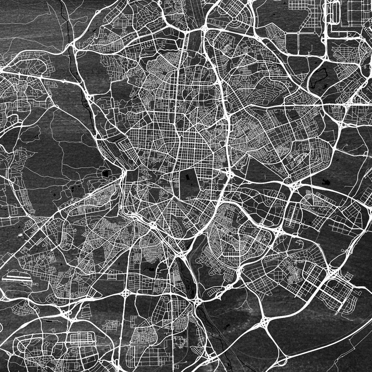 Canvas Street Map of Any City or Place in the World - Etsy