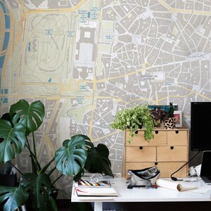 Wall Mural Custom Map Peel and Stick Wallpaper Oversized Map Modern ...