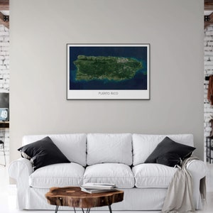 Puerto Rico Satellite Map Poster, Print or Digital Download, Wall Art ...
