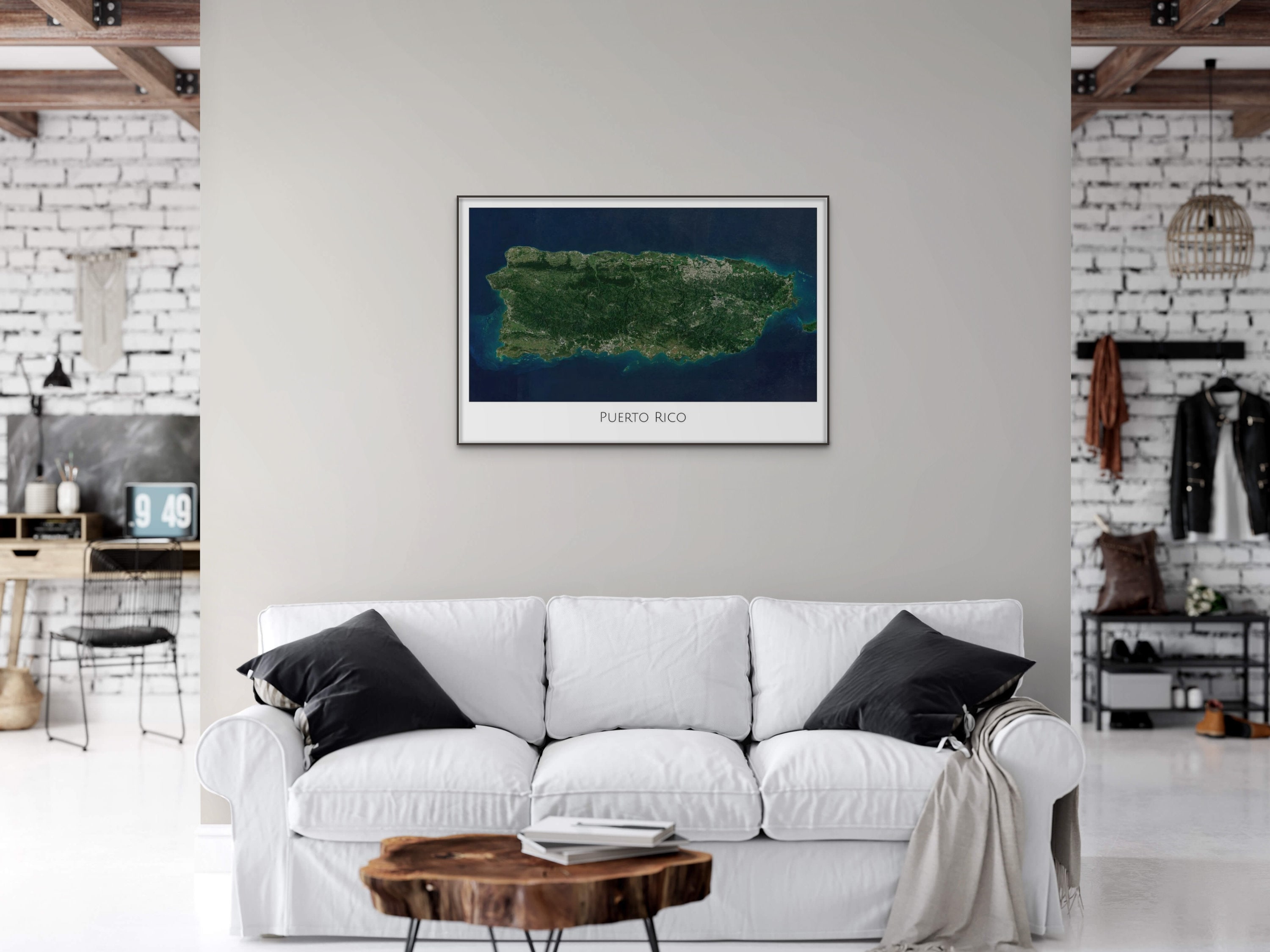 Puerto Rico Satellite Map Poster, Print or Digital Download, Wall Art ...
