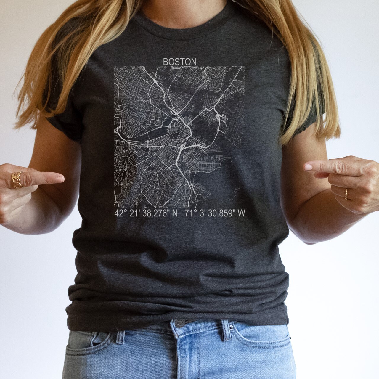 Custom City Street Tshirt Any Location With Coordinates Hiking Tee of ...