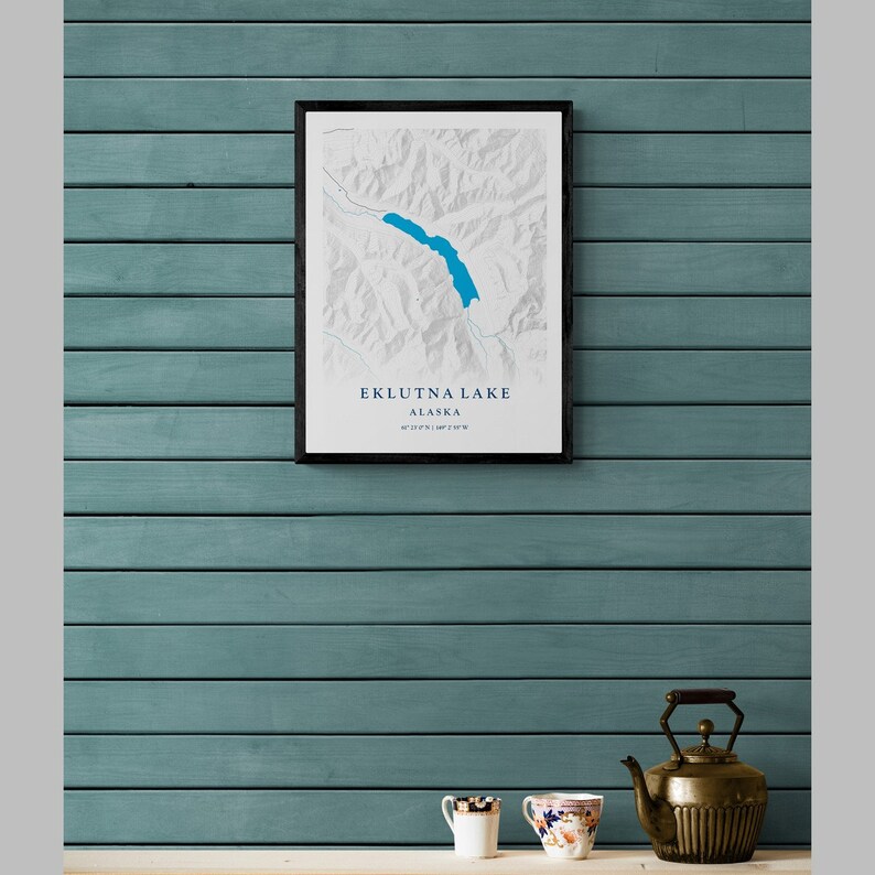 Custom Lake Map Print Lake Map Wall Art Custom Lake Decor Map - Etsy